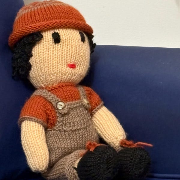 Basic Doll Knitting Pattern 33cm 13 Inch Doll Body Base Worked Flat on ...