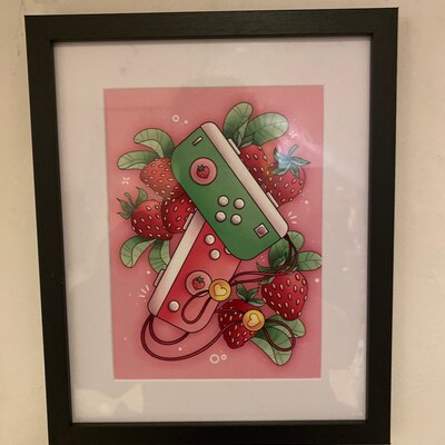 Switch Pro Controller Art Print Strawberry Gaming - Etsy