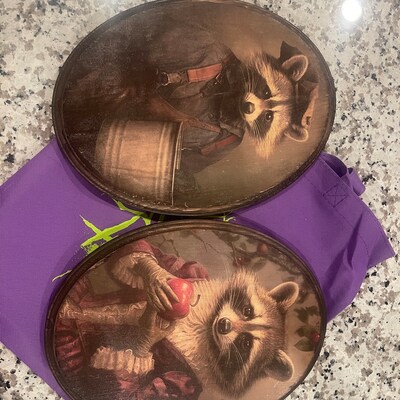 Raccoon Garbage Man Victorian Portrait Vintage Style Animal Wall Art ...