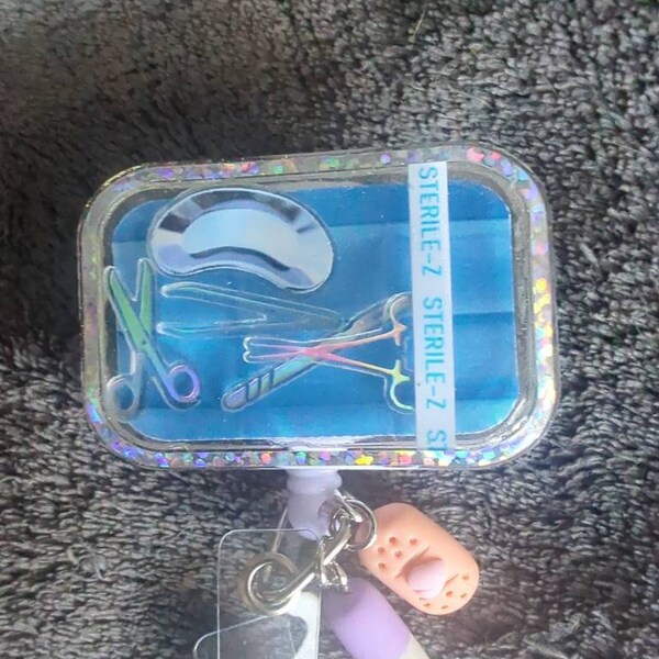 Sterile Instrument Badge Reel: Glitter Surgery Theme - Etsy