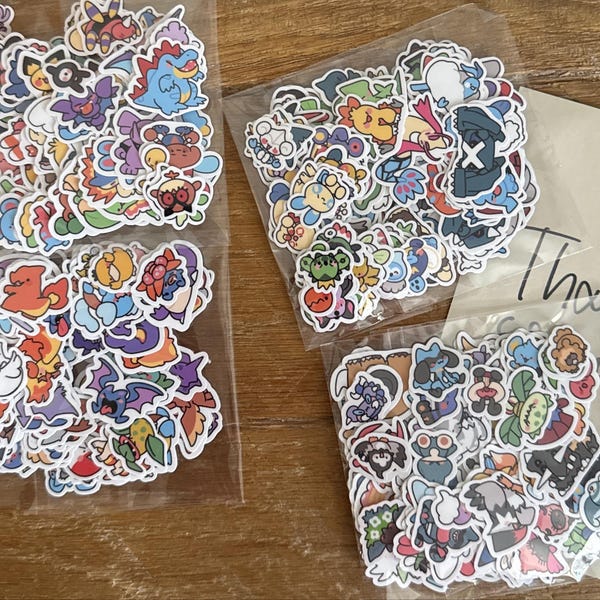 001-151 Mini Poke Stickers | All Gen 1 Kanto Mons | Die-cut Waterproof ...