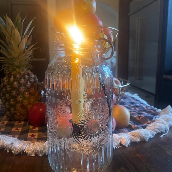 Mason Jar Insert Taper Candle Holder, Farmhouse Rustic Decor, Taper ...