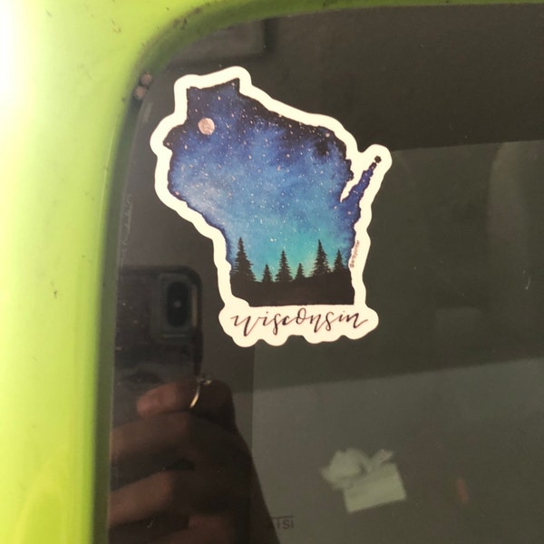 Wisconsin State Outline Decal Sticker in Blue - Etsy