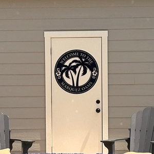 Personalized Round Address Metal Sign Modern Address Sign - Etsy