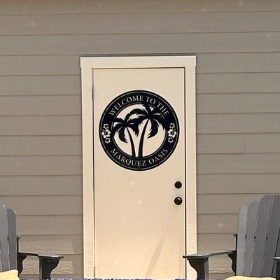 Personalized Round Address Metal Sign Modern Address Sign - Etsy