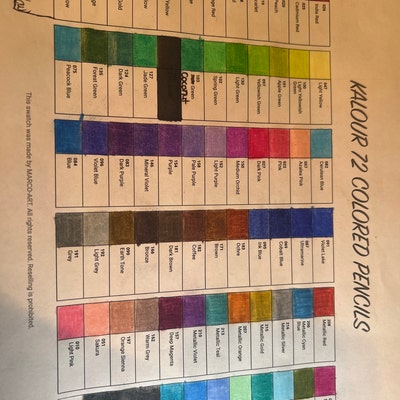 Caliart 100 Colors Artist Alcohol Markers Swatch Template DIY Single ...