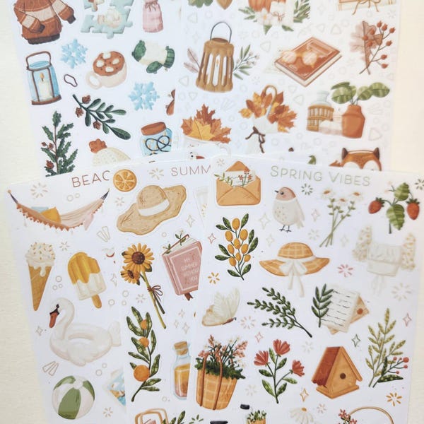 Sticker Sheet Coffee Break Sticker Breakfast Sticker Café Sticker ...