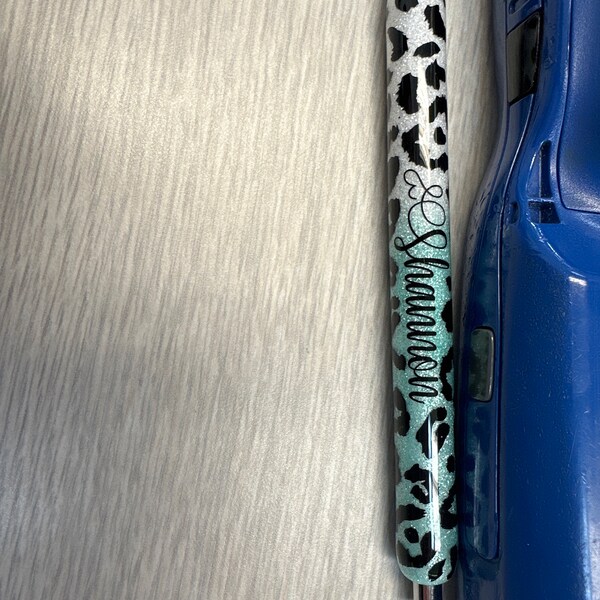 Personalized Epoxy Glitter Black Ink Pen: Refillable - Etsy