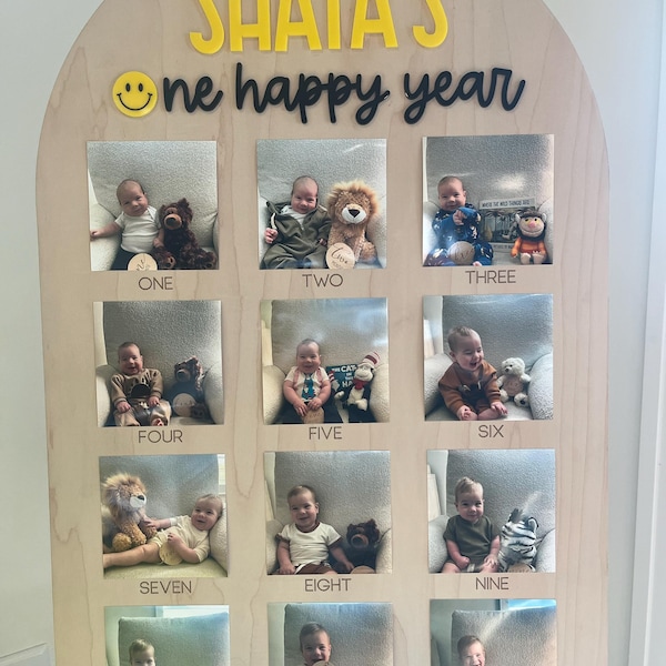 One Year Photo Board, One Happy Dude Birthday Party Decor, One Happy ...