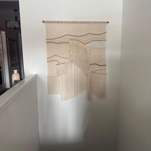 Abstract Fiber Macrame Wall Art, Unique Textured Wall Decor, Japandi ...
