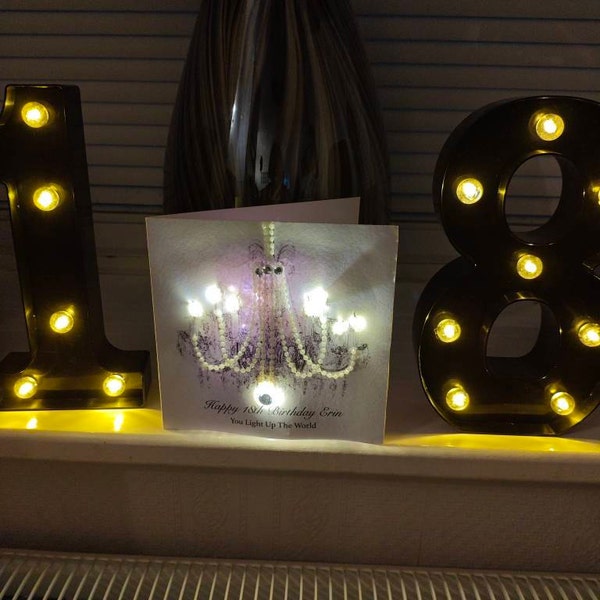 Light up Birthday Card, Bottle Lamp Personalised, Handmade Keepsake ...