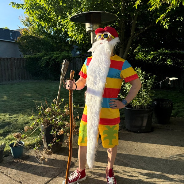 Merlin Beard Extra Long White Beard With Mustache for Wizard Costume ...
