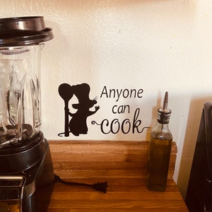 Remy With Optional Chef Hat Vinyl Wall Decal, Disney Wall Decal, Disney ...