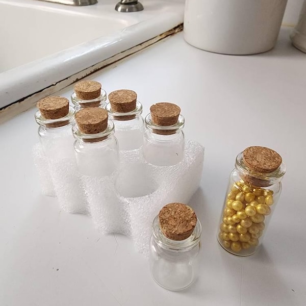 Glass Bottles With Corks, 5, 10, 15, or 20 Ml Clear Empty Jars With Cork Stopper Lids, Vials for ...