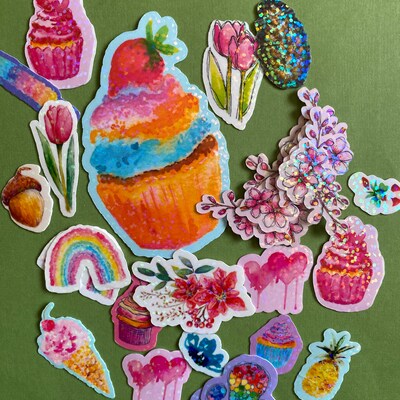 Strawberry Sticker Fruit Sticker Glitter Strawberry Cute - Etsy