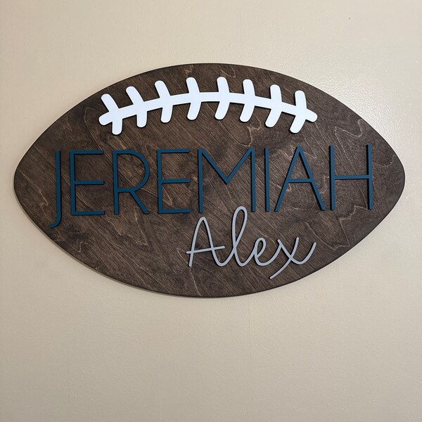 Football Name Sign 18-36 Diameter Round Sign Child Baby Name Football ...