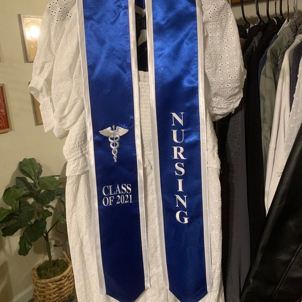 Custom Embroidered Nursing Graduation Stole, Class of 2026, Grad Sash ...