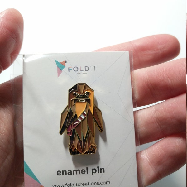 Chewbacca Enamel Pin,star Wars Gift,soft Enamel Pin,origami Jewelry ...