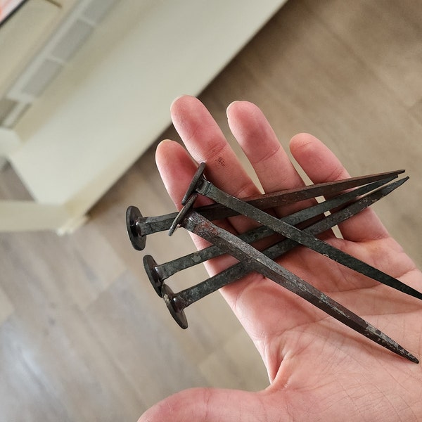 Square Hand Forged Iron Nails Different Sizes, Black Iron - Etsy