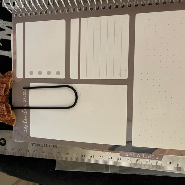 Linen Textured Bow Clip Faux Leather Planner Clip Neutral Tone ...