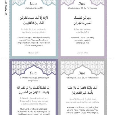 Islamic Dua Cards Digital Download, Ramadan Eid Gift, Printable Quran ...
