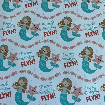 Name Wrapping Paper, Personalized Custom Gift Wrap, Baby Shower, Kids ...