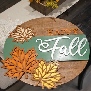 Happy Fall Maple Leaves Sign, Digital Download, SVG Laser Cut File ...