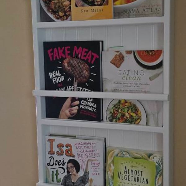 Handcrafted Cookbook Rack: Pine Kitchen Storage Shelf - Etsy