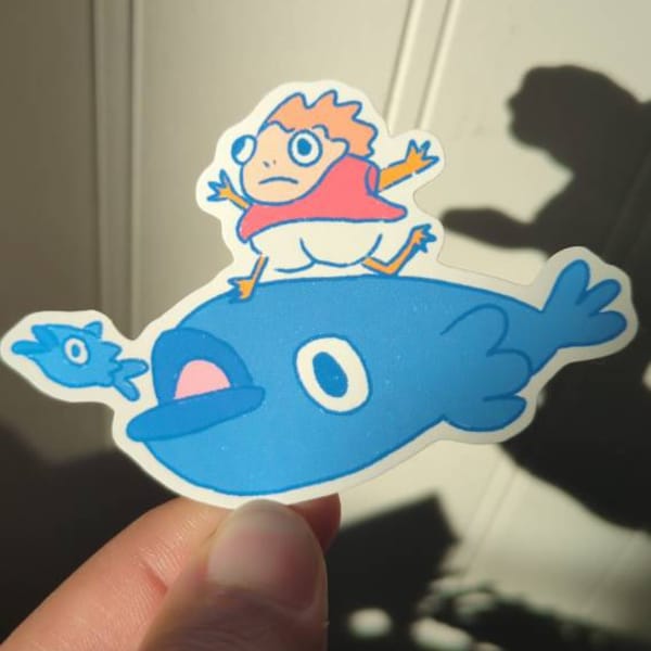 Cute Girl on Fish // Sticker - Handmade and High Quality - for Phone ...