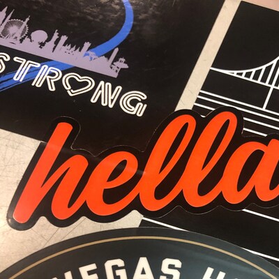 Hella Die Cut Sticker SF Bay Area Frisco SFC SF Giants Sticker Black ...