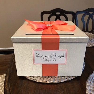 Wedding Card Box, Personalized Name Card Box, Event Card Holder ...