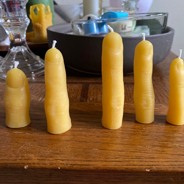 Free USA Shipping Set of 5 Finger Beeswax Candles Your Choice of Color ...