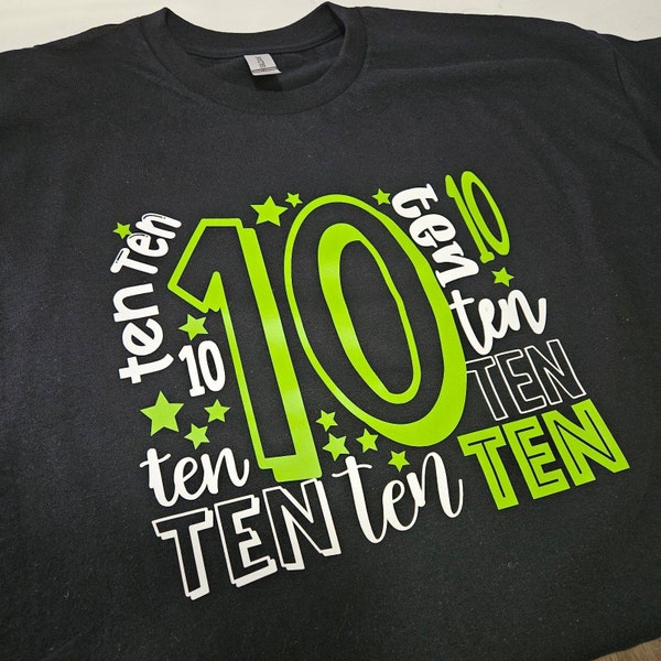Number 10 Birthday Svg, Ten Svg, 10 Year Old Svg, Tenth Birthday Svg ...