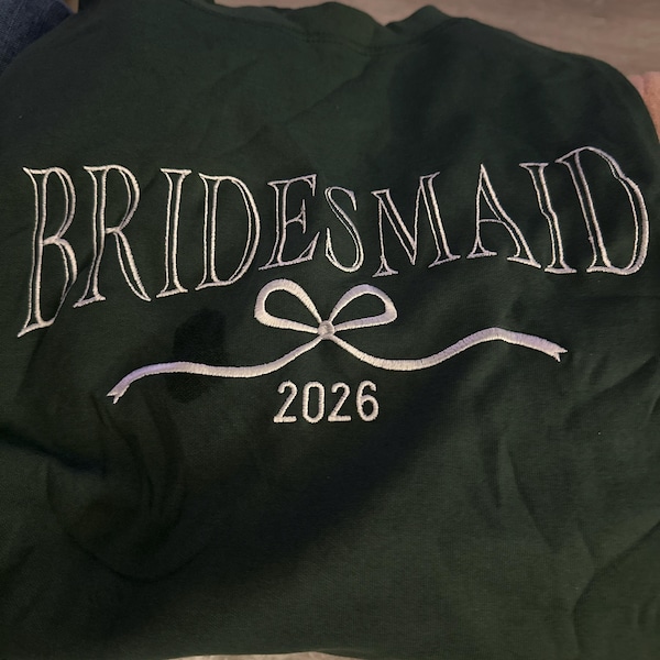 Custom Bride/maid of Honor/bridesmaid Embroidered Sweatshirt, Bridal ...
