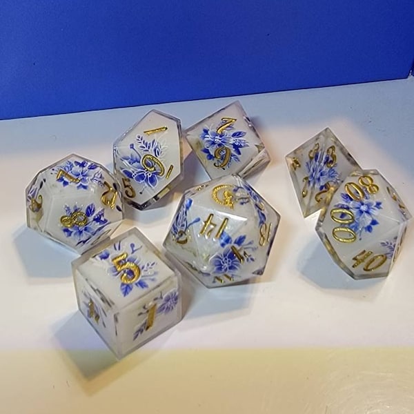 Regal Porcelain Dice | Teacup Dice | Floral Dice | Artisan Resin Dice ...