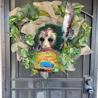 Jason Voorhees. Friday the 13th Custom Handmade Wreath. Horror Movie ...