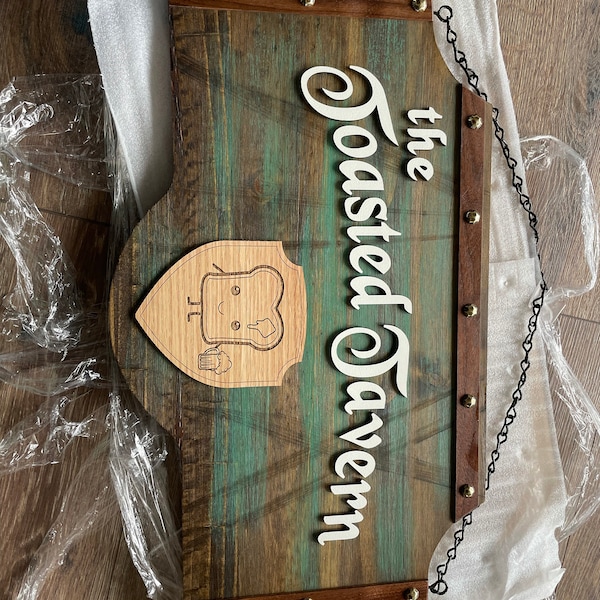 The Elfsong Tavern Wooden Sign - Customization Available! - Etsy