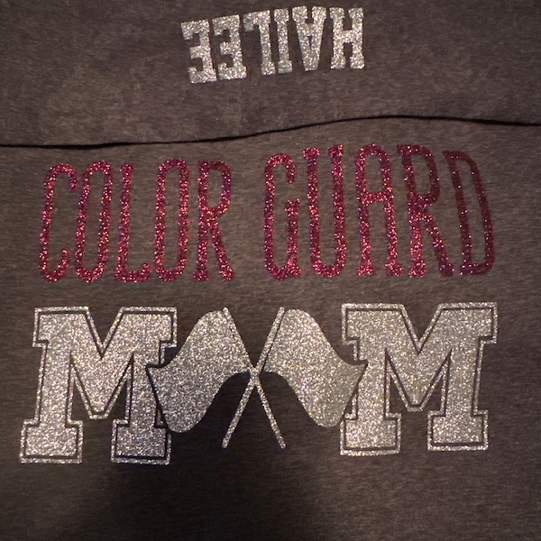 Glitter Color Guard Mom Hoodie | Band Hoodie | Band Shirts | Customize ...