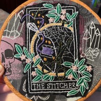 Gothic Rose Halloween Embroidery Pattern Duo. Beginner Embroidery ...