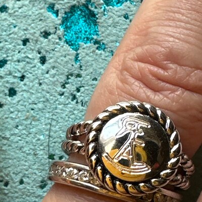 Monogram Sterling Silver CZ Victoria Ring - Etsy