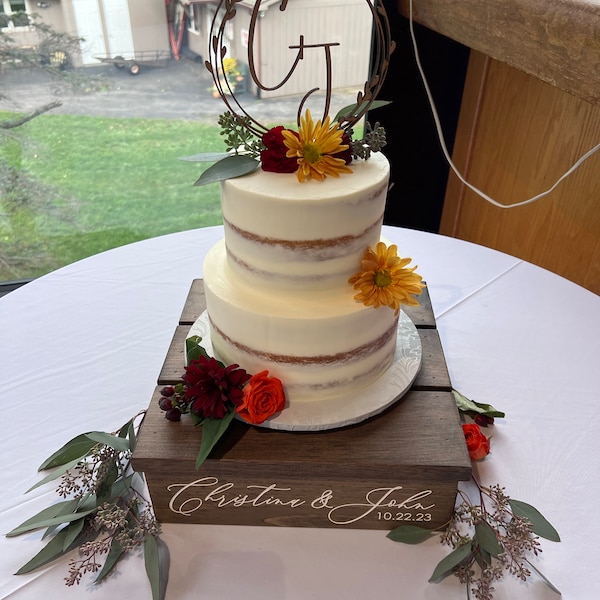 Wedding Cake Stand, Wood Cupcake Stand, Rustic Cake Stand Custom, Cake ...