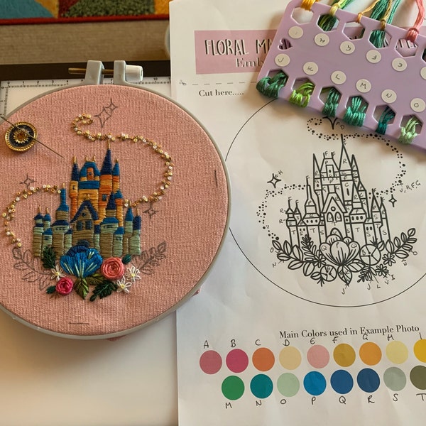 Floral Magical Castle Embroidery PDF Pattern - Etsy