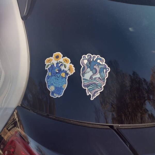 Starry Night Heart Sticker/ Starry Night Sticker / Weather Proof ...