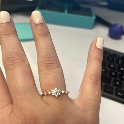 Squoval Diamond CZ Ring Dainty Cubic Zirconia Ring Oval - Etsy