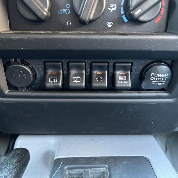 Jeep Wrangler TJ - LJ Stepped Switch Panel Fits 6 OEM & 4 Carling ...