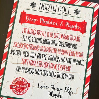 Elf Arrival Puzzle Gift From Elf - Etsy