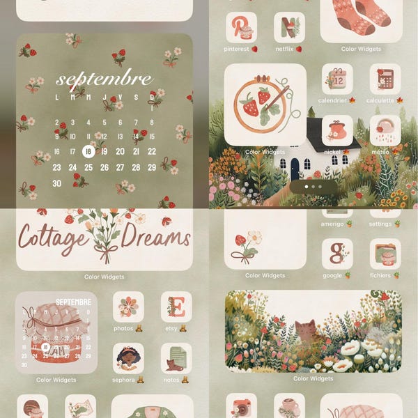 Aesthetic Cottagecore Ios App Icons iPhone Theme Wallpapers and Widgets ...