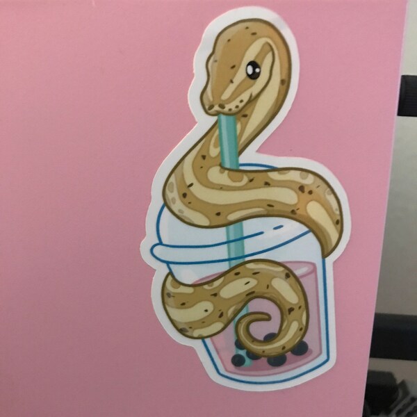 Boba Ball Python | Snake Sticker - Etsy