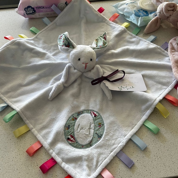 Personalised Bunny Comforter. Rabbit. Baby Shower Gift. Baby Present ...