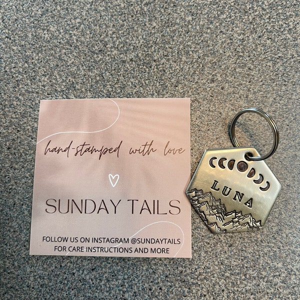 Moon Dog Tag, Dog Tag for Dogs, Pet ID Tag, Gold Dog Tag, Silver Dog ...